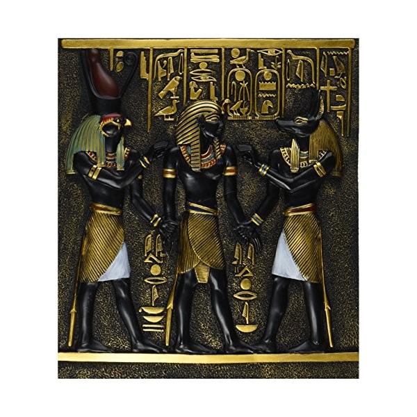 【商品名】Rameses I Between Horus and Anubis Wall Frieze in Faux Ebony and Gold  【カテゴリー】ホーム:インテリア