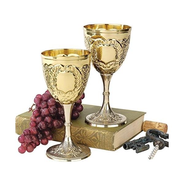 【商品名】Design Toscano The King's Royal Chalice Embossed Brass Goblet 【カテゴリー】ホーム:インテリア