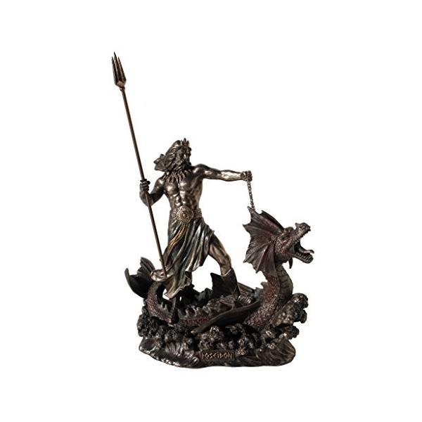 【商品名】Poseidon with Trident Standing on Hippocampus , Cold Cast Bronze , 9 1 / 4インチTall  【カテゴリー】ホーム:インテリア