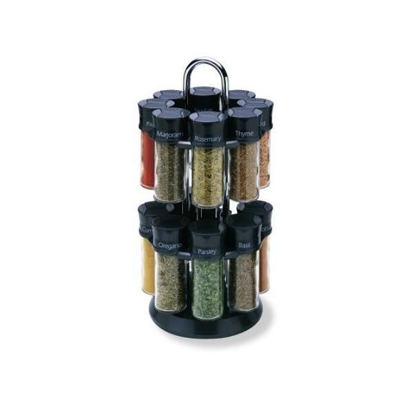 【商品名】オールドトンプソン Olde Thompson 16-Jar タワースパイスラック 黒   【カテゴリー】ホーム:家具