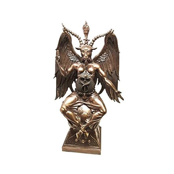 【商品名】バフォメット 彫像 オカルト悪魔崇拝 黙示録 サバトの牡山羊・シースターシン・サタン 彫像 彫刻 大きさ 約38cm/ Large 15"H Church of Satan Baphomet Sabbatic Goat Idol ...