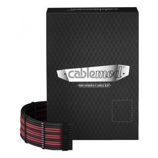 【商品名】CableMod PRO ModMesh CシリーズAXi、HXi&amp;RM(Yellow Label)ケーブルキット -ブラック/ブラッドレッド [CM 【カテゴリー】 パソコン・周辺機器 : シリアルケーブル