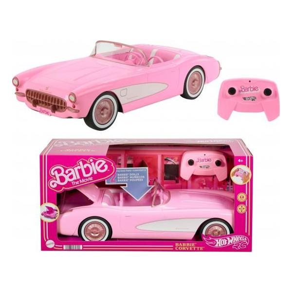 【商品名】 Hot Wheels RC Barbie Corvette, Battery-Operated Remote-Control Toy Car from Barbie The Movie, Holds 2 Barbie Dolls...