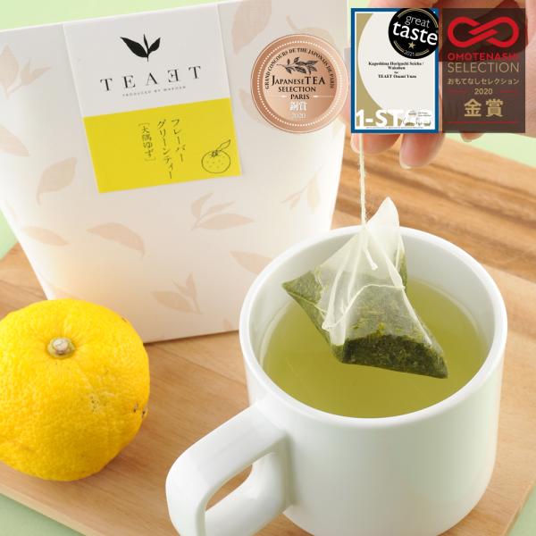 商品名：TEAET フレーバーグリーンティー（大隅ゆず）原材料：緑茶 ,ゆず内容量：3g×6包賞味期限：パッケージに記載 産　地：鹿児島県志布志市有明町