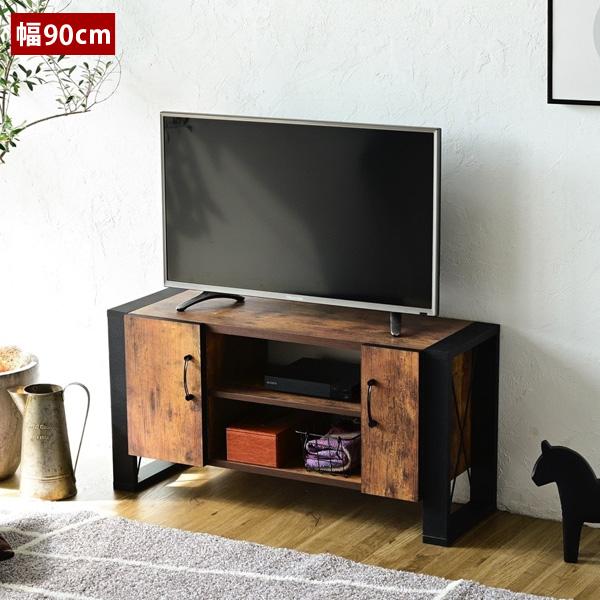 ヴィンテージ風 レトロ 可動棚 TV台 扉内収納 背面化粧仕上げ家具としての使いやすさも考慮しつつ、ヴィンテージな雰囲気を作り上げるために、細かい作り込みやこだわりが随所にこめられたブルックリンスタイルのテレビ台。可動棚付きだからメディア類...