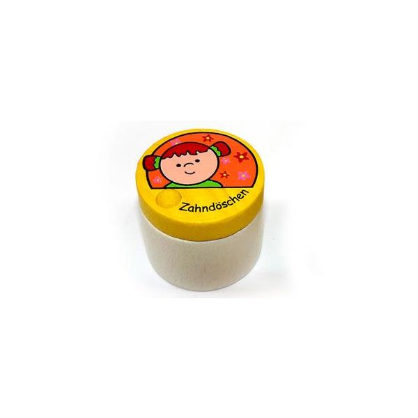 サイズ　　約3.5ｃｍ材質　　　木メーカー　ヘス原産国　　ドイツ/オルバンハウ初めて抜けた歯を入れておくのにかわいいフタ付きの小さな木箱　