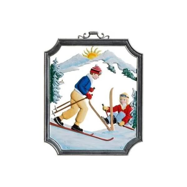 サイズ　約　11 X 9ｃｍ原産国　ドイツ/ディーセン製造　　ウィルヘルム・シュヴァイツァー工房原材料　錫完全な手描き作品の為、掲載写真とお届け作品の色パターンが違う場合がございます。