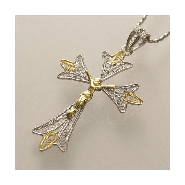 熟練職人(DANILO MINGALDI)による手作りペンダント。■イタリア製■素材：シルバー925（ゴールド、ロジウム仕上げ）●大きさ約39mm×28mm●チェーンの長さ約50cm、引輪式