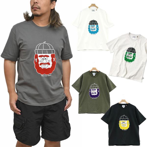 キュートなおじさんがフロントにプリントされたコットン100％のクルーネックTシャツ。お鬚も、お口もポップに、ジムマスターオジサン史上一番あいくるしいおじさんが登場しました。フェス、アウトドア、海にもピッタリのアイテムです■素材：コットン(綿...