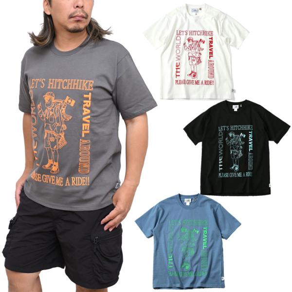 一目瞭然でつたわるヒッチハイカー刺繍TEE。夏の気分を盛り上げる一枚！フェスやキャンプに着ても気持ちブチアガル『ヒッチハイカー』刺繍。ジムマスターファンには、うっかり伝わってしまう、ならではのアイテムなどが隠されています。フェス、アウトドア...