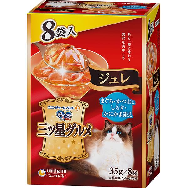 ・香りまで贅沢な、お魚の美味しさが詰まったキャットフード（ウエットタイプ）・具と一緒に味わう贅沢な美味しさ。・お魚の旨みがたっぷりなとろけるジュレが、お魚の身とからんで一緒に食べやすく、贅沢なおいしさを実現。【保証分析値】タンパク質：5.0...
