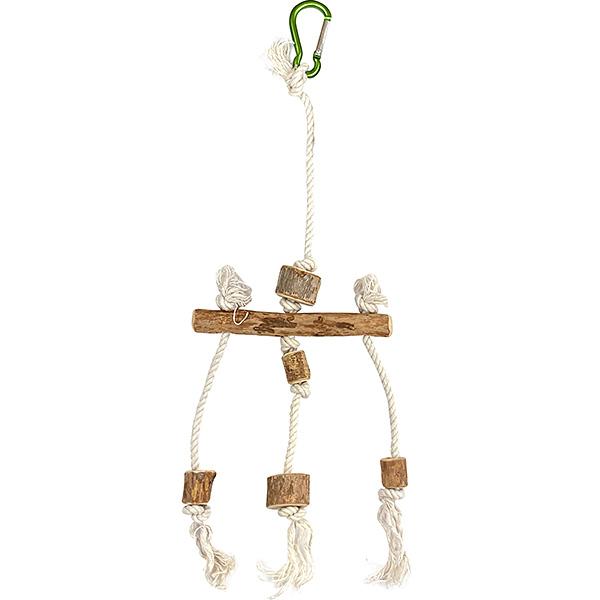 天然素材100％！皮をはがしたり、かじることによりデンタルケアやストレス発散に役立ちます。【材質・成分・素材など】木部品：自然木（ブルーベリーの木、もみじの木、桜の木、欅の木、その他）、吊り紐：綿または麻、カラビナ：アルミ、スチール【製造国...