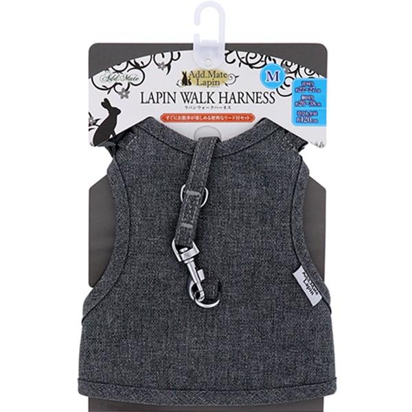 背中側からとめるのでうさぎを怖がらせず装着がしやすい。かわいすぎないシックなデザイン。【材質・成分・素材など】ポリエステル【適応ペットのサイズ】リード長さ：120cm、首周り：22〜27cm、胴回り：26〜38cm【製造国】中国【メーカー名...