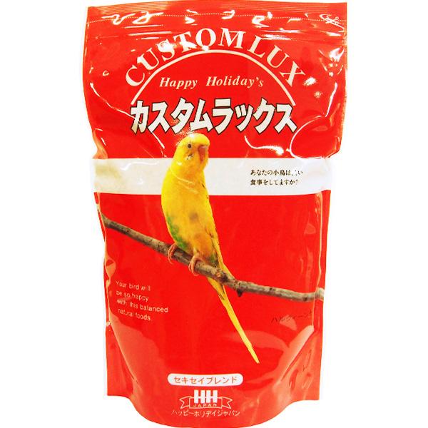 『カスタムラックス』は小鳥たちが大好きな、たくさんの新鮮な種子（発芽できるもの）を配合した、自然の小鳥たちが毎日食べる食事に限りなく近づけた総合栄養フードです。【保証分析値】たんぱく質：12.34％、脂質：7.92％、炭水化物：64.09％...