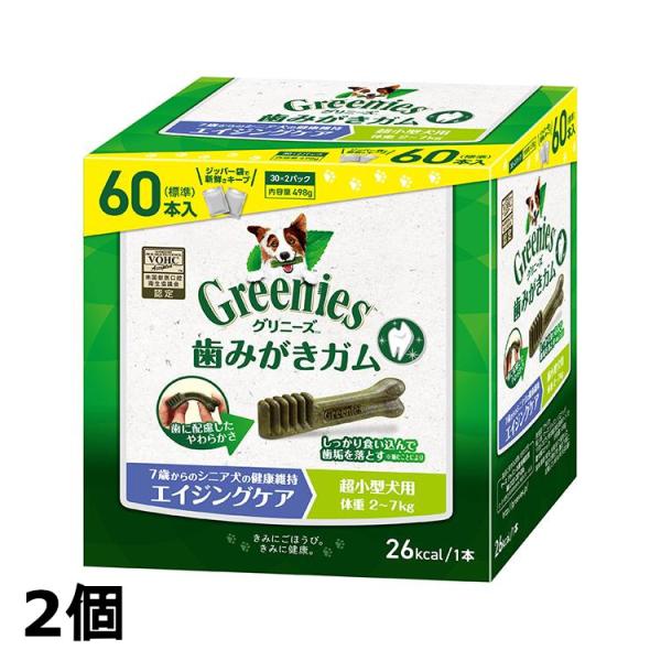 ※リニューアルがある場合、実際の商品とサイト情報の一部が異なる場合があります。■製品容量：60(30x2袋)日本の愛犬のために設計され、VOHC（米国獣医口腔衛生協議会）から噛むことで歯垢を落す効果を認められた歯磨き専用ガム独自のブラシ型形...