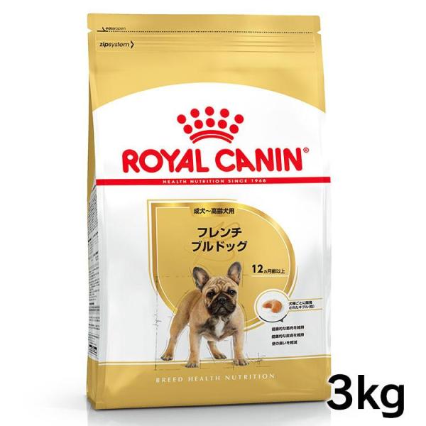 ●対象犬種：フレンチブルドッグ向け●対象年齢：生後12ヵ月齢以上●内容量：3kg●原材料：米、小麦、動物性脂肪、ポークプロテイン、植物性分離タンパク*、家禽**ミート、加水分解動物性タンパク、ビートパルプ、大豆油、魚油、フラクトオリゴ糖、加...