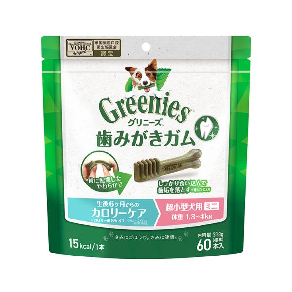 ※リニューアルがある場合、実際の商品とサイト情報の一部が異なる場合があります。■製品容量：60日本の愛犬のために設計され、VOHC（米国獣医口腔衛生協議会）から噛むことで歯垢を落す効果を認められた歯磨き専用ガム独自のブラシ型形状と弾力性で噛...