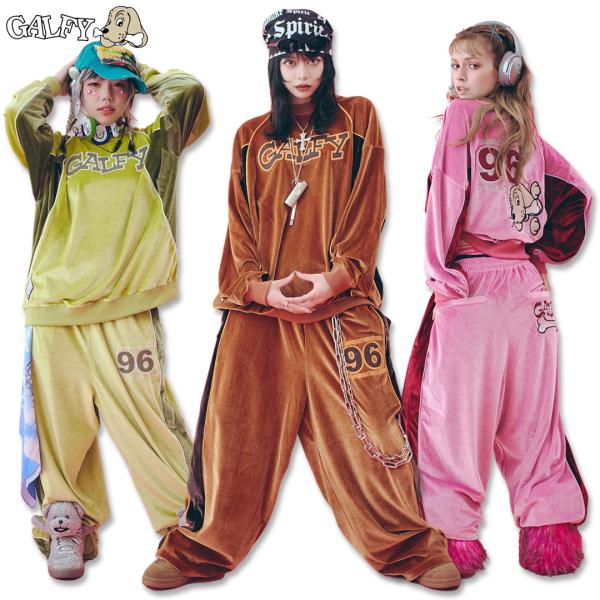 ■商品説明正規ライセンス商品、新品です生まれ年背負ったベロアプルオーバーのセットアップ！着心地よし！発色よし！！ベロア トレーナー スエットパンツ セットアップ 別珍俺らの96' ベロア SET UP犬 DOGブランド：ガルフィー GALF...