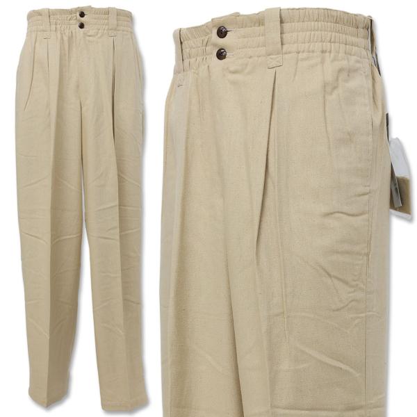 ■商品説明　メーカー正規ライセンス商品、新品です　インテントの絹（シルク）素材2タックイージーパンツです　アウトタックとインタックの2タックです【注意】　画像にあるように天然素材特有のネップ（糸の繊維が絡み合ってできる小さな節や塊）　があり...