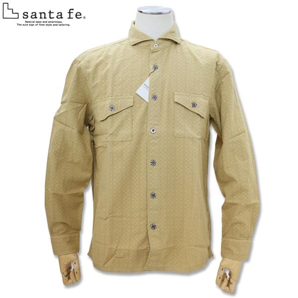 ■商品説明正規ライセンス商品、新品です市松模様の織り柄のシンプルな長袖シャツです長袖シャツブランド：サンタフェ santaFe品番：86402-053カラー：ベージュサイズ：48（Lサイズ）素材：綿 100％メーカー希望小売価格：16,80...