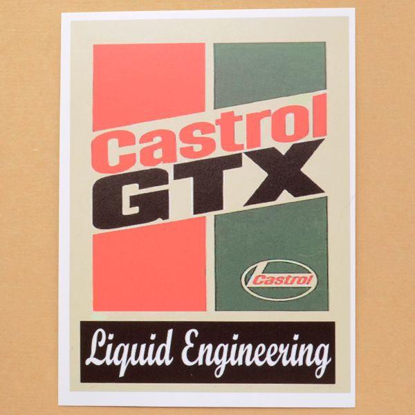 サイズ(約)：タテ10.3cm×ヨコ7.7cmレッド/グリーンほか。縦長四角形。Castrol GTX/Liquid Engineeringの英字入り。オートバイ、ガソリン、モーターオイル、パーツなど、モーターレーシング系の人気ブランド・メ...