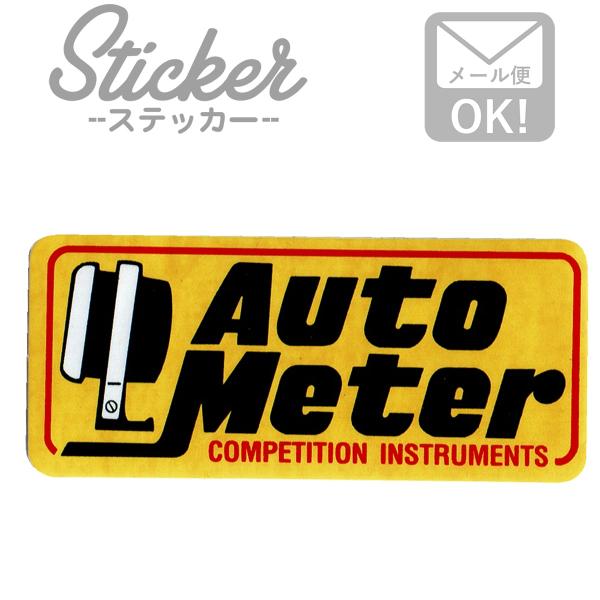 タテ3.7cm×ヨコ7.5cm アメリカ合衆国の会社「AUTO METER」からロゴステッカーの登場です！渋いデザインアメリカンなモーターレーシング系ロゴ&amp;イラストのステッカー(デカール)。ビニール素材に印刷されているので、耐水性が...