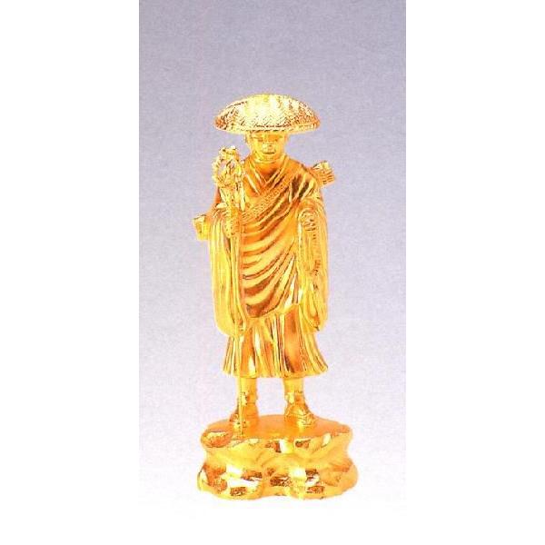 高岡銅器　仏像弘法大師サイズ：高さ：約１１．０×幅：約４．３×奥行：約３．３×身丈：９．２材質：合金製色：純金メッキ
