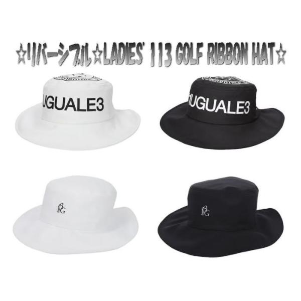 1PIU1UGUALE3 113 GOLF RIBBON HAT ウノピゥウノウグァーレトレ ゴルフ ウノピュウノ レディース リボン バケットハット バケハ リバーシブル【GSG026-GNU018】1PIU1UGUALE3 GOLF日本...