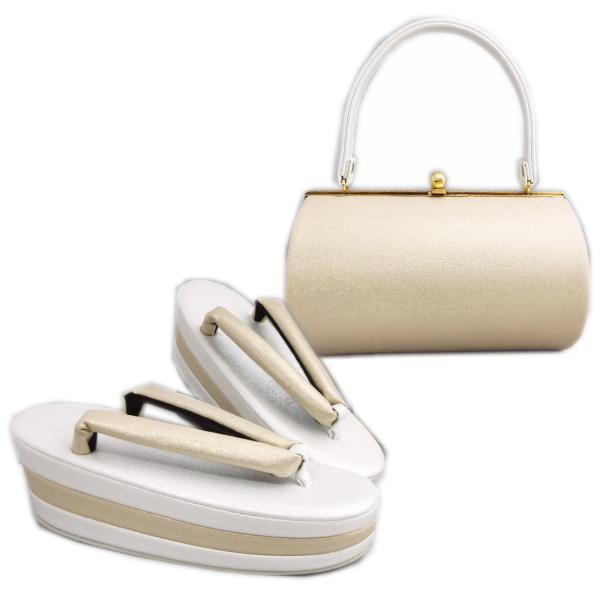 古典柄にもモダン柄にも合わせやすいゾウリバックセット。成人式振袖・卒業式はかま＆留袖・訪問着・色無地のフォーマル着物にもお使い頂け重宝します。ラメ入りで高級感＆華やかさＵＰ。上品さ・豪華さを兼ね備えた差のつく草履バック。無地ですので、どんな...