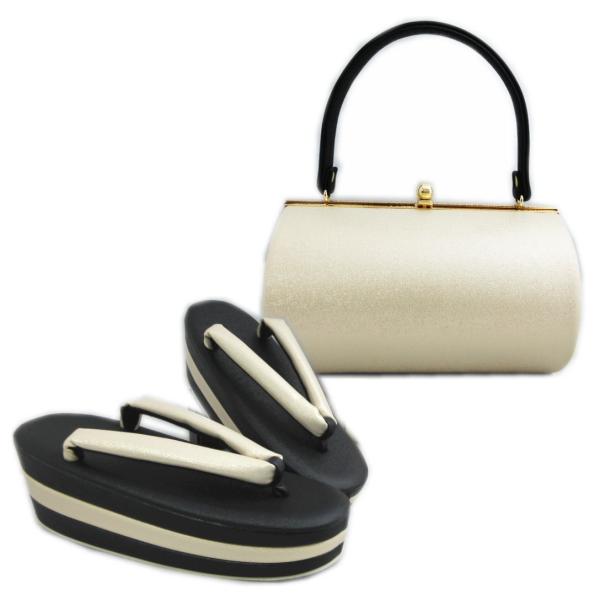 古典柄にもモダン柄にも合わせやすいゾウリバックセット。成人式振袖・卒業式はかま＆訪問着にもお使い頂け重宝します。ラメ入りで高級感＆華やかさＵＰ。上品さ・豪華さを兼ね備えた差のつく草履バック。無地ですので、どんな色柄の着物にも合わせ易く、年代...