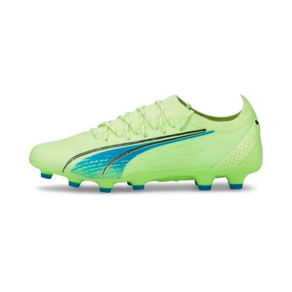 PUMA ULTRA ULTIMATE HG/AG品目：メンズサッカースパイク固定式シーズン：2022年秋冬モデル品番：106896カラー：01 フィジーライト/パリジャンナイト/ブルーグリマーアッパー：合成樹脂（ポリウレタン）/合成繊維ア...