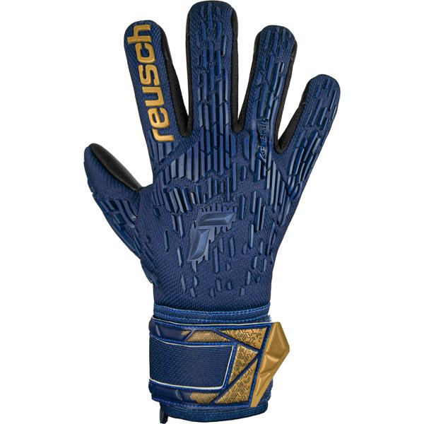 reusch attrakt freegel silver品目：サッカーゴールキーパーグローブシーズン：2024年モデル品番：5460235カラー：4411 プレミアムブルー/ゴールド/ブラックパーム：ロイシュグリップシルバーカット：エボリ...