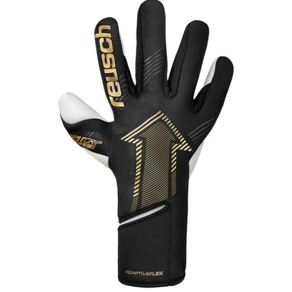 reusch Fastgrip Gold品目：サッカーゴールキーパーグローブシーズン：2025年モデル品番：5570100カラー：7707 ブラックゴールドパーム：ロイシュグリップゴールドカット：ハイブリッドネガティブカットリスト：アダプテ...