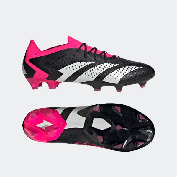 adidas PREDATOR ACCURACY.1 LOW FG品目：メンズサッカースパイク固定式シーズン：2023年Q1モデル品番：GW4577カラー：コアブラック/フットウェアホワイト/チームショックピンクアッパー：合成皮革/合成繊維...