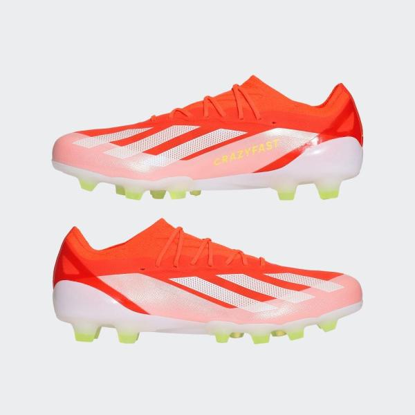 adidas X CRAZYFAST ELITE HG/AG品目：メンズサッカースパイク固定式シーズン：2024年Q2モデル品番：IF0652カラー：ソーラーレッド/フットウェアホワイト/チームソーラーイエローアッパー：合成繊維/合成樹脂ア...
