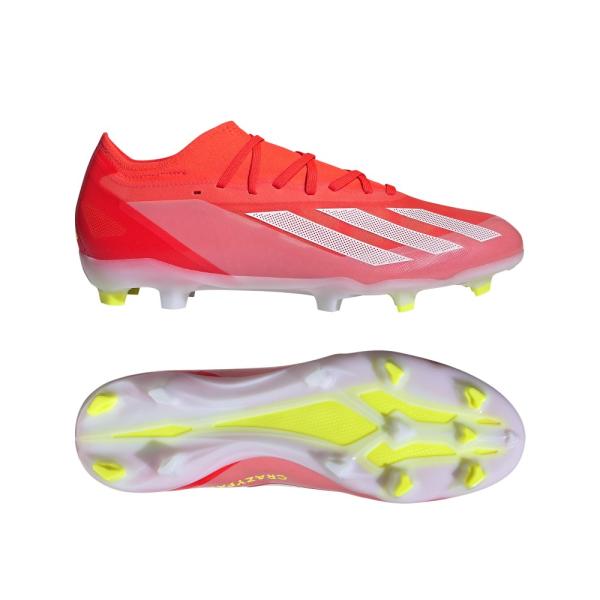 adidas X CRAZYFAST PRO HG/AG品目：メンズサッカースパイク固定式シーズン：2024年Q2モデル品番：IF0676カラー：ソーラーレッド/フットウェアホワイト/チームソーラーイエローアッパー：合成繊維/合成樹脂アウト...