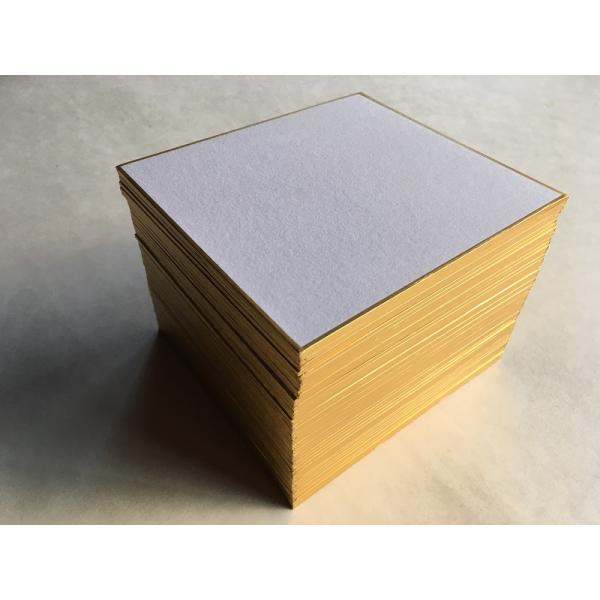 寸松庵色紙(12×13,5cm)　機械漉き画仙紙　にじむ。52枚。[用途] サイン色紙・寄せ書き、お品書き　書道用品・水墨画、水彩画、貼絵台紙、ちぎり絵台紙、押し絵台紙。箱には入っていません。