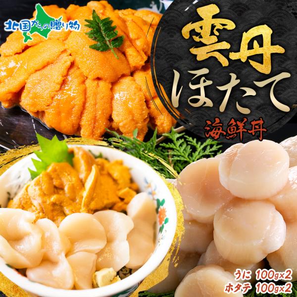■商品内容：うに・ホタテ2種セット■うに 100g×2※ウニはチリ産を使用し、加工後に冷凍便でお届けします。収穫したての「生雲丹」ではありません。※ウニは天然物のため個体差があります。ご了承ください。※本製品のウニは一つ一つ確認をしながら加...