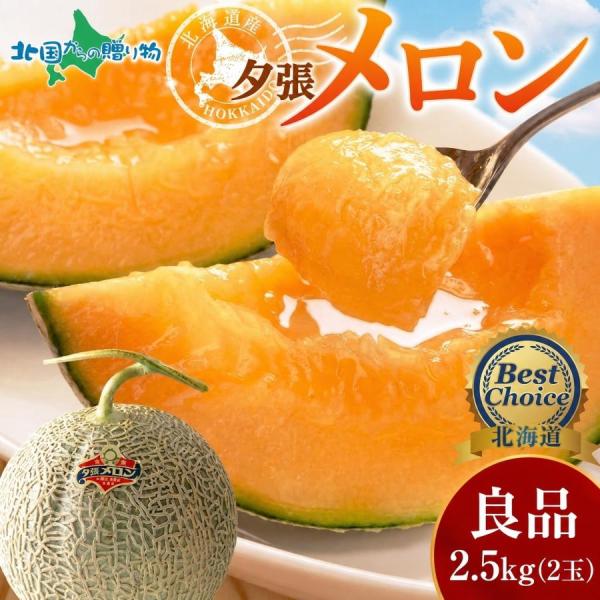 【発売日：2026年07月01日】■商品内容：北海道産 良品夕張メロン 共撰  計2.5kg前後（2玉）■発送予定日：【日時指定不可】7月初旬〜8月初旬入荷次第、ご予約順に出荷いたします。天候等により、出荷時期が変更となる場合がございます。...
