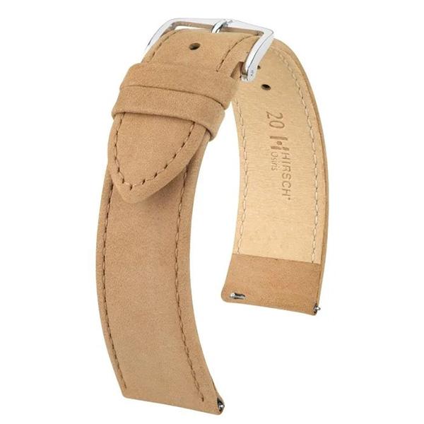 メーカー：HIRSCH ヒルシュ Osiris Nubuck オシリス ヌバック　製品名：03433090-2-22　JANコード：050513208516　バンド素材：牛革　バンドカラー：ベージュ　長さ：Lサイズ 尾錠側：80mm（尾錠含...