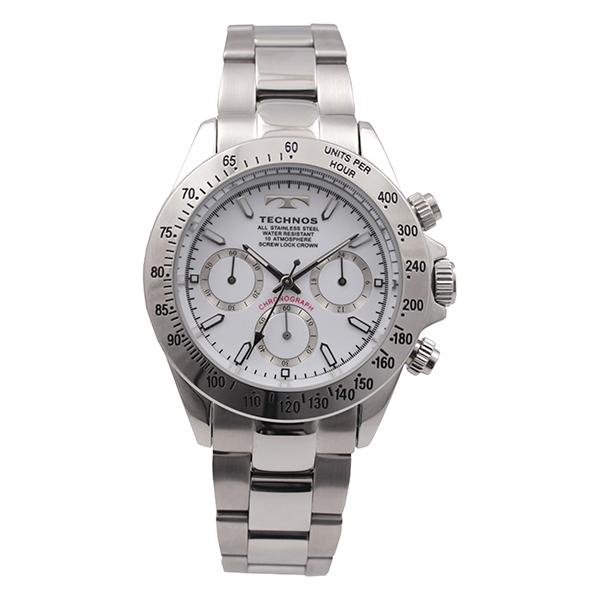 メーカー：TECHNOS テクノス　製品名：TSM401SW　JANコード：4589911853159　防水：10気圧防水　ケースサイズ（mm）：約39.4mm　バンド素材：ステンレス　ケース素材：ステンレス　機能 付加仕様：ムーブメント：...