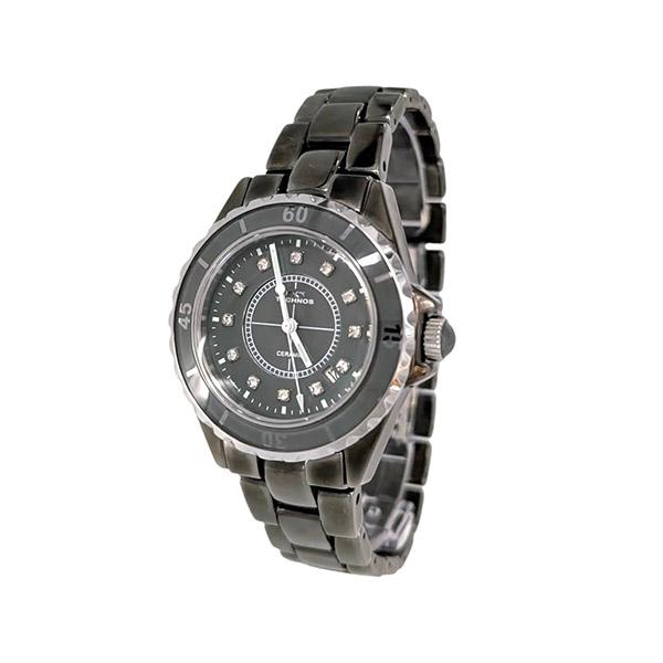 メーカー：TECHNOS テクノス　製品名：T9C24EE　JANコード：4589911884436　防水：3気圧防水　ケースサイズ（mm）：径約38.8mm　バンド素材：セラミック　ケース素材：セラミック・ステンレス　機能：普段使いからフ...