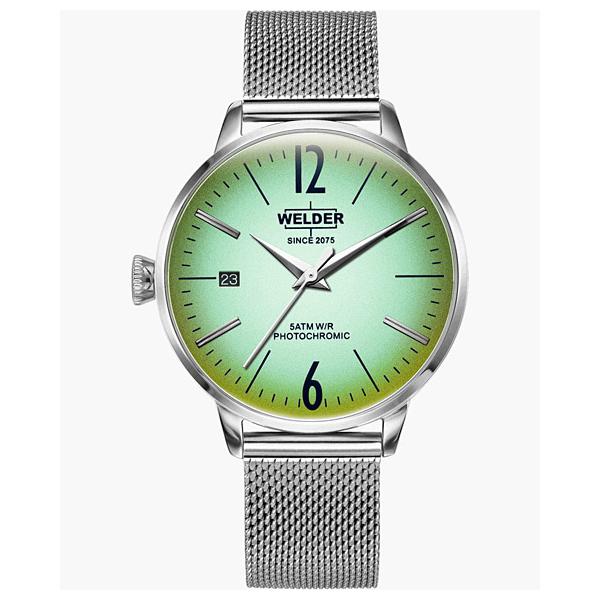 メーカー：WELDER ウェルダー　製品名：WRC721　防水：5気圧防水　ケースサイズ： 横（リューズ含めず）×縦×厚み：約φ36mm（リューズ除く）　バンド素材：ステンレススティール　ガラス素材：フォトクロミック加工ミネラルガラス　ケー...