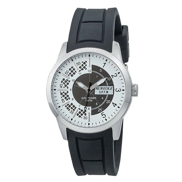 メーカー：AUREOLE オレオール 　製品名：SW-608M-03　JANコード：4961136022464　ムーブメント：ソーラー　バンド素材：シリコン　防水：５気圧防水　ガラス素材：クリスタル　ケース素材：ステンレス　機能 付加仕様：...