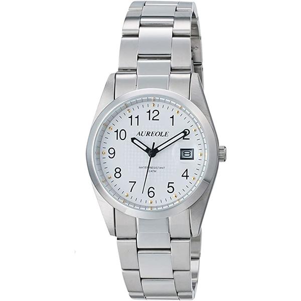 メーカー：AUREOLE オレオール 　製品名：SW-591M-C　JANコード：4961136022198　ムーブメント：クオーツ　バンド素材：ステンレス無垢　防水：１０気圧防水　ガラス素材：クリスタル　ケース素材：ステンレス　機能 付加...