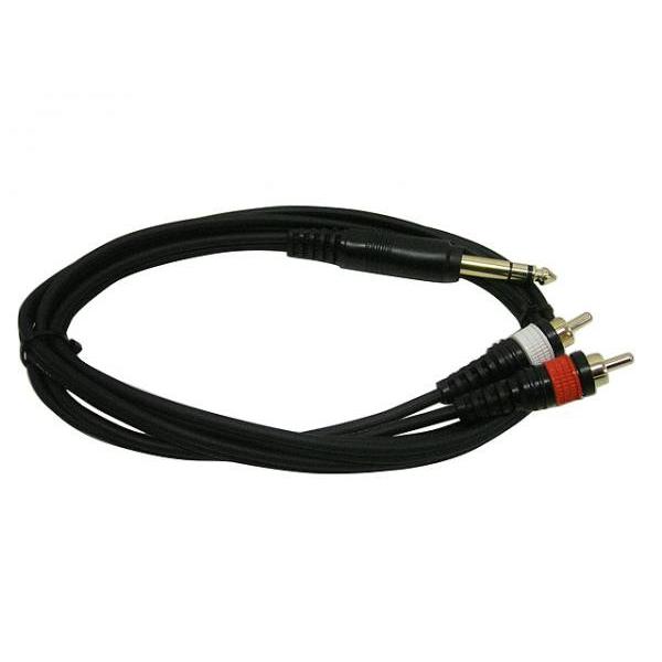 2RSP/3.0 ◆ オーディオ ラインケーブル ( 3m・RCA x2 - 6.3Φステレオフォン x1 ) ※ 製品画像は1.5mです。