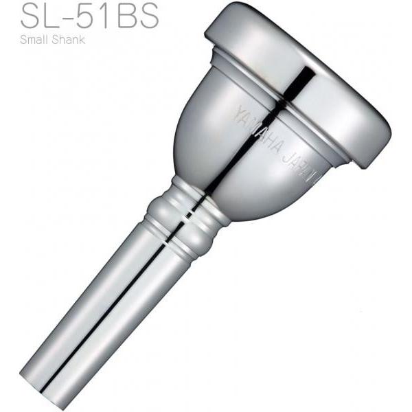 SL-51BS　リム内径 25.23mm　スロート径 6.92mm　特徴：51のリムにやや浅いカップを持ち,迫力のある演奏が可能。オーケストラ奏者や吹奏楽のユーフォニアム奏者に好まれる。■トロンボーンとユーフォニアムは兼用 こちらはサイズ ...