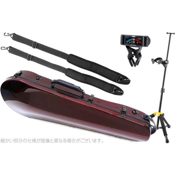 ビオラケースとスタンド,ビオラ用クリップチューナーのセット☆Carbon mac viola cases CFA-2 カーボンマック ビオラ用 ■重量 約2.0kg 別途 ストラップ 0.2kg■リュック可■中国製■対応サイズ ボディ長 3...