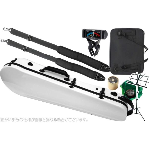 ビオラケースとケース用 外付けタイプ楽譜バッグ、ビオラ用クリップチューナー、譜面台、松脂のセット☆Carbon mac viola cases CFA-2S satin カーボンマック ビオラ用 サテン ハードケース サテンシリーズは、落ち...