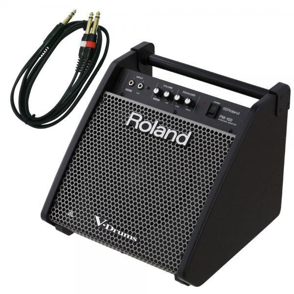 Roland V-Drumsの性能を最大限に引き出す、最大出力80Wの高精細モニター・スピーカーと電子ドラムと接続の際に使える接続ケーブル(3m)のセットコンパクト・サイズながら、リッチでダイナミックなサウンドを再生するPM-100は、Ro...